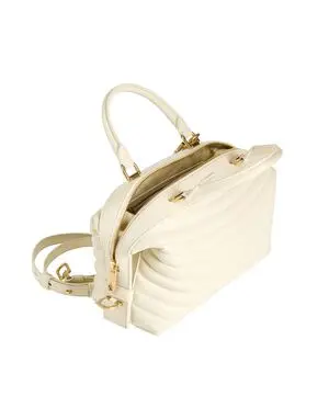 FERRAGAMO Quilted Leather Bowler Bag - Beige