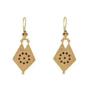 EBRU JEWELRY Gold-plated Bronze And Onyx Drop Earrings - Black/gold