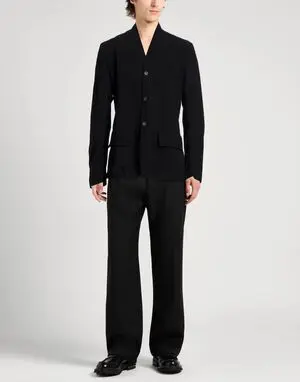 Masnada Single-breasted Pinstriped Blazer - Black
