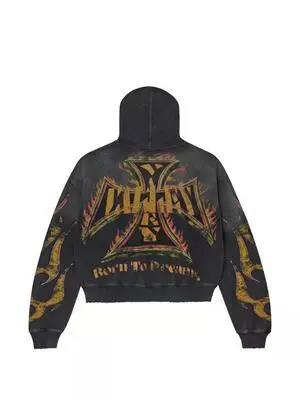 VALE FOREVER Waffle-knit Graphic-print Hoodie
