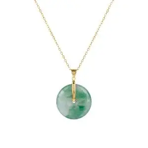 SEREE Oro Jade Pendant Necklace - Green