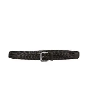 LIU •JO MAN Woven Leather Belt - Brown