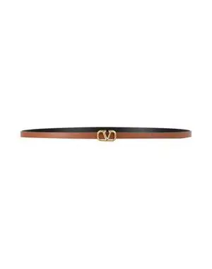 Valentino Garavani Skinny Leather Belt With Designer Plaque