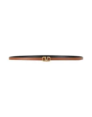 Valentino Garavani Skinny Leather Belt With Designer Plaque