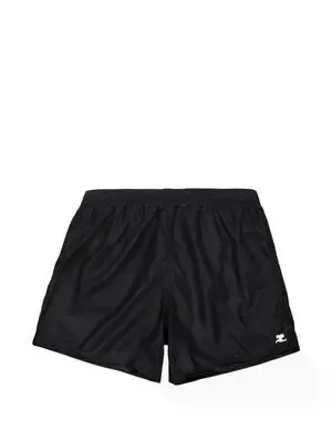 COURREGES Swim Shorts With Logo Patch - Black
