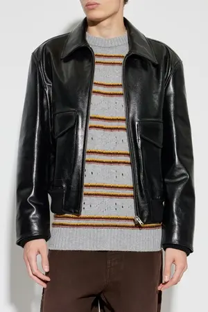 Marni Leather Bomber Jacket