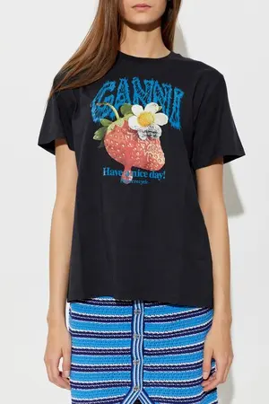 GANNI Printed Cotton T-shirt
