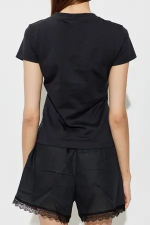 GANNI Cotton T-shirt With Slogan Print
