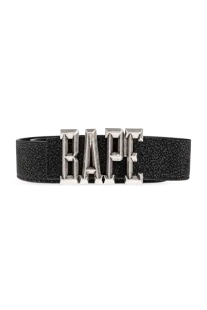 A BATHING APE Leather Belt With Logo Buckle