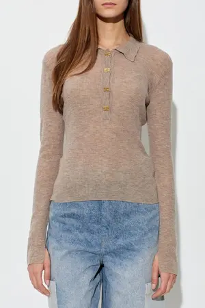 GANNI Slim-fit Wool Polo