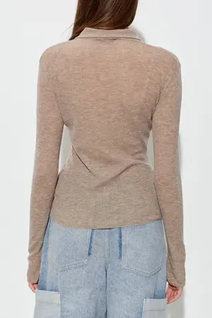 GANNI Slim-fit Wool Polo