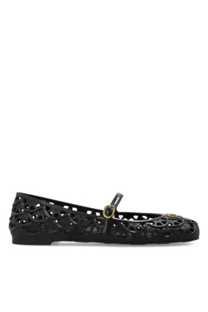 Valentino Garavani Rubber Ballerinas With Strap - Black