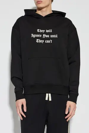 Palm Angels Hooded Sweatshirt With Gothic Print