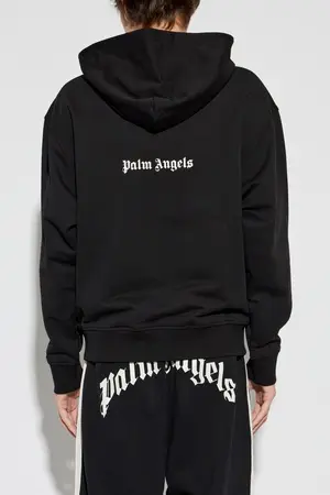 Palm Angels Hooded Sweatshirt With Gothic Print