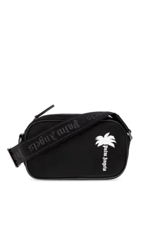 Palm Angels Cotton Logo Shoulder Bag - Black