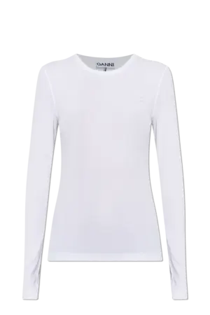 GANNI Ribbed Long Sleeve Top