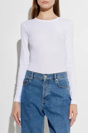 GANNI Ribbed Long Sleeve Top