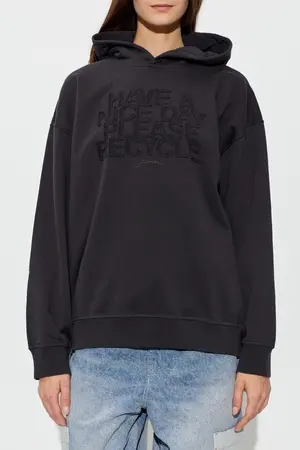 GANNI Embroidered Cotton Hoodie