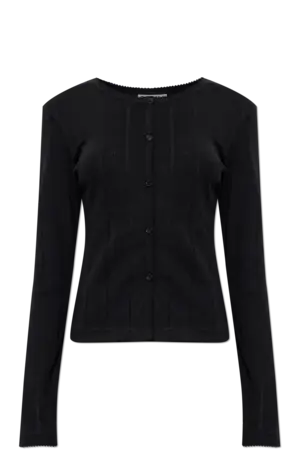 GANNI Fitted Cardigan With Vertical Ribbing