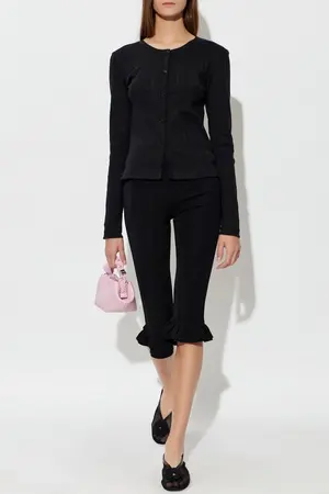 GANNI Fitted Cardigan With Vertical Ribbing
