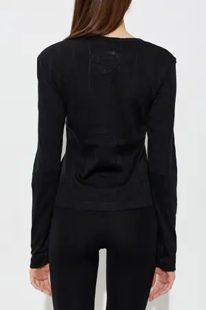 GANNI Fitted Cardigan With Vertical Ribbing