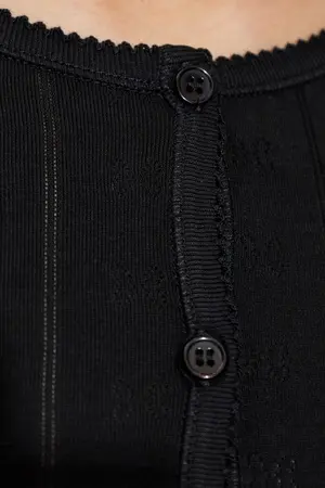 GANNI Fitted Cardigan With Vertical Ribbing