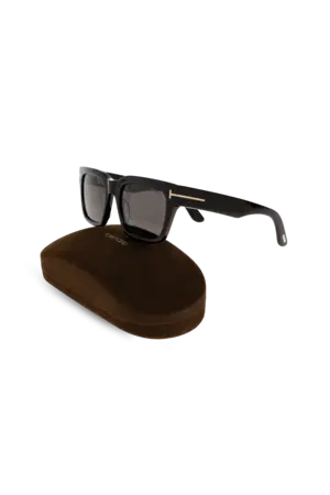 TOM FORD Rectangular Full Rim Sunglasses With Metallic Detail