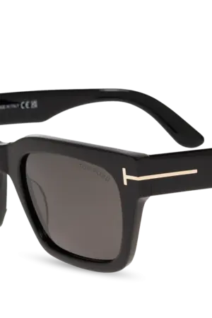 TOM FORD Rectangular Full Rim Sunglasses With Metallic Detail
