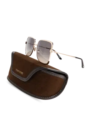TOM FORD Square Frame Sunglasses - Gold