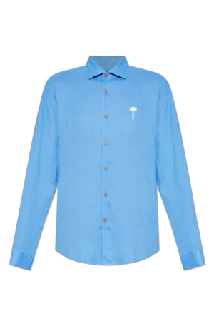 Palm Angels Linen Shirt - Blue