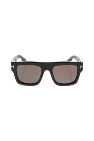 TOM FORD Acetate Rectangle Sunglasses With Metallic T Detail