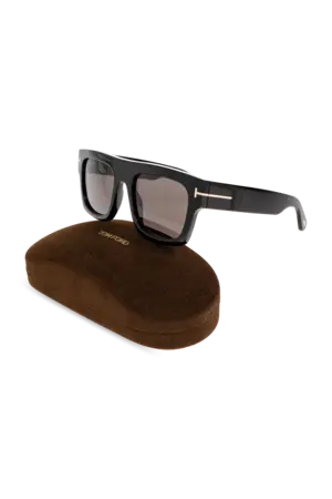 TOM FORD Acetate Rectangle Sunglasses With Metallic T Detail