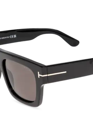 TOM FORD Acetate Rectangle Sunglasses With Metallic T Detail