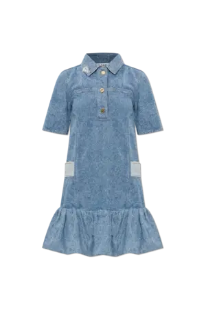 GANNI Distressed Denim A-line Dress