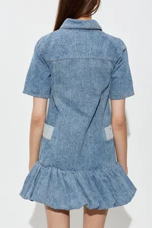 GANNI Distressed Denim A-line Dress