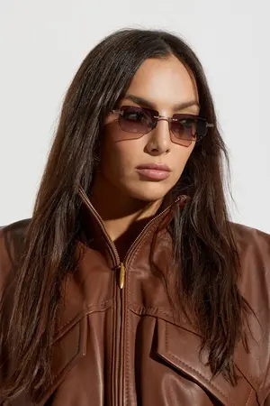 TOM FORD Rimless Geometric Sunglasses