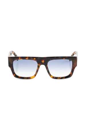 Palm Angels Tortoiseshell Pattern Rectangle Sunglasses With Gold Tone Logo