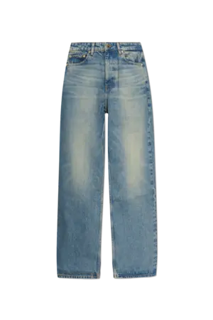 GANNI Vintage Effect Wide Leg Jeans - Blue