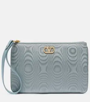 Valentino Garavani Vlogo Signature Embellished Pouch - Blue
