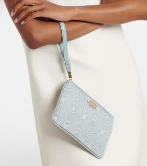 Valentino Garavani Vlogo Signature Embellished Pouch - Blue