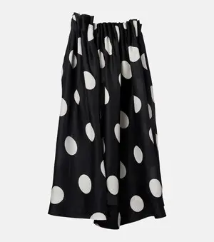 Khaite Riley Polka-dot Silk Maxi Skirt