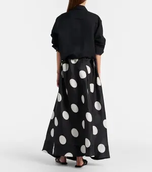 Khaite Riley Polka-dot Silk Maxi Skirt - Black
