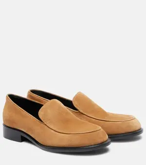 Khaite Miles Suede Loafers Beige