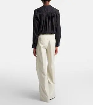 NILI LOTAN Cotton Wide-leg Pants - White
