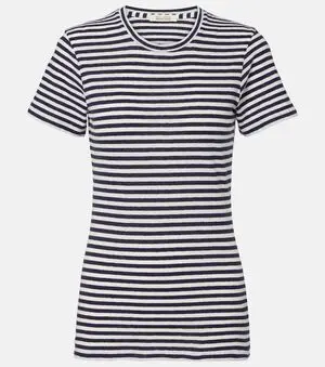 NILI LOTAN Nili Lotan Lana Striped Cotton Jersey T-Shirt Blue