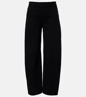 NILI LOTAN Nili Lotan Tribeca Cotton Twill Barrel-Leg Pants Black