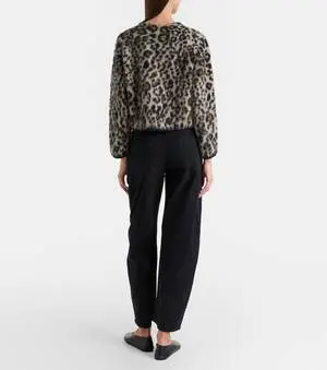NILI LOTAN Tribeca Cotton Twill Barrel-leg Pants - Black