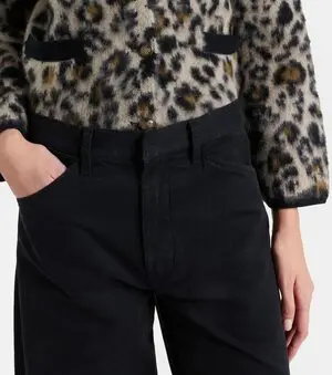 NILI LOTAN Tribeca Cotton Twill Barrel-leg Pants - Black