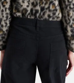 NILI LOTAN Tribeca Cotton Twill Barrel-leg Pants - Black