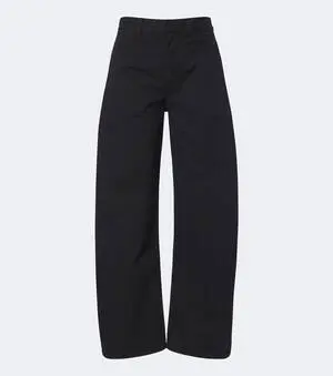 NILI LOTAN Nili Lotan Tribeca Cotton Twill Barrel-Leg Pants Grey
